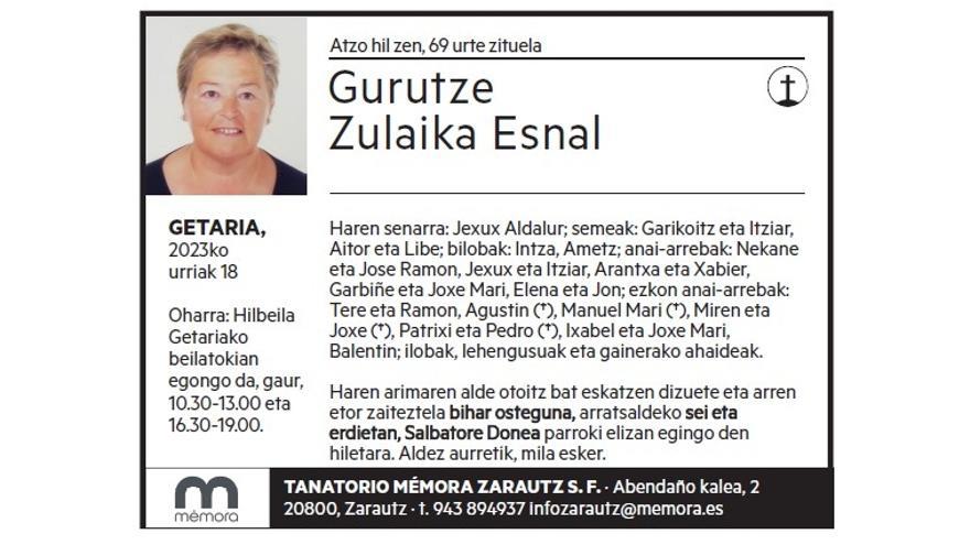 Gurutze Zulaika Esnal