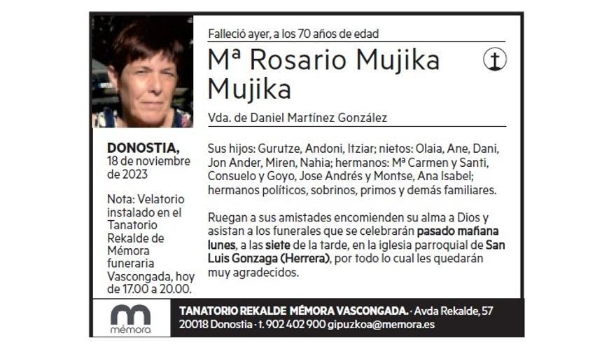 Mª ROSARIO MUJIKA MUJIKA