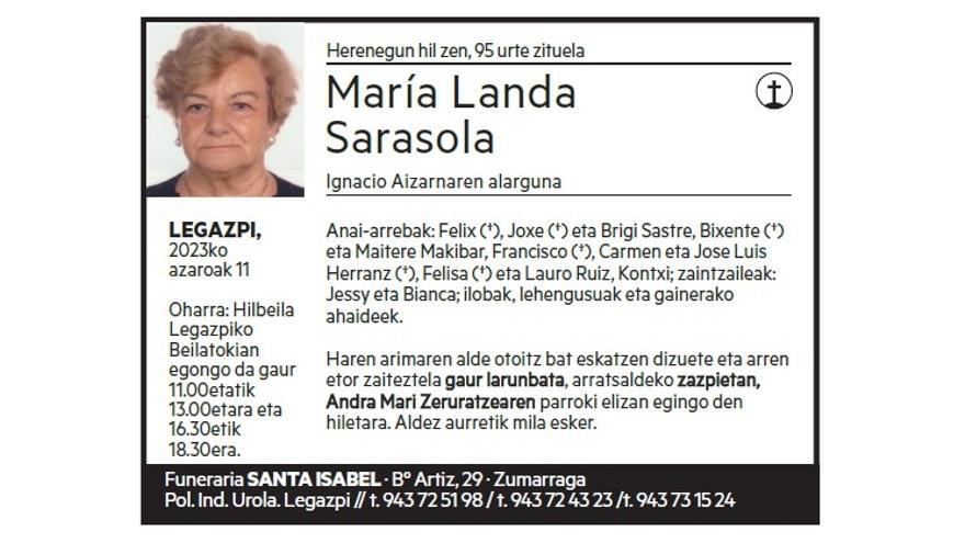 MARIA LANDA SARASOLA