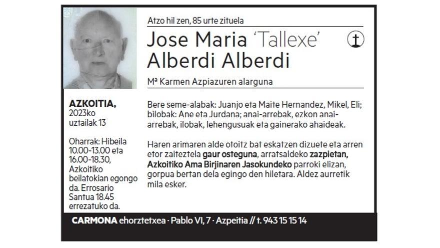 JOSE MARIA ALBERDI ALBERDI