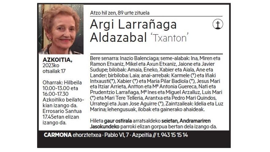 ARGI LARRAÑAGA ALDAZABAL