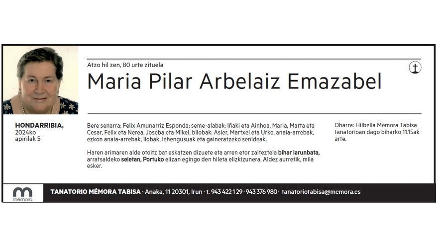 Maria Pilar Arbelaiz Emazabel