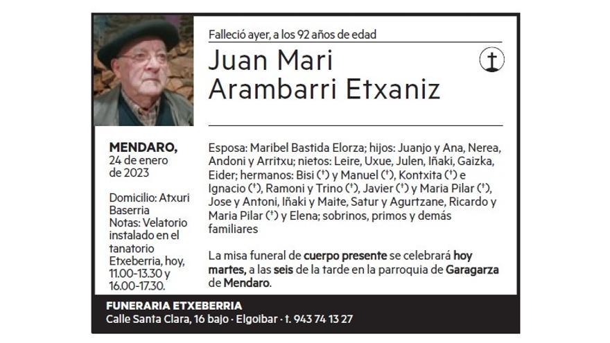 Juan Mari Arambarri Etxaniz