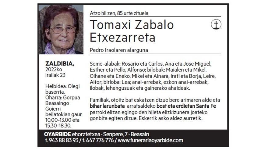 TOMAXI ZABALO ETXEZARRETA