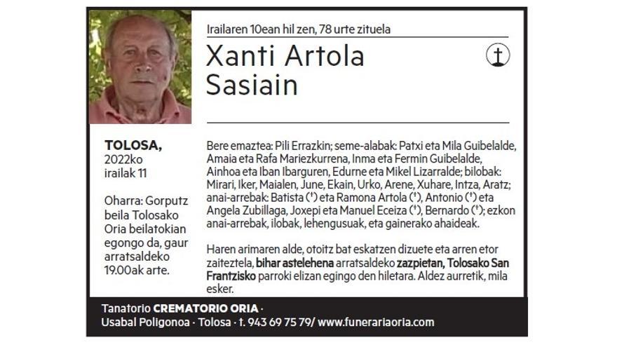 XANTI ARTOLA SASIAIN