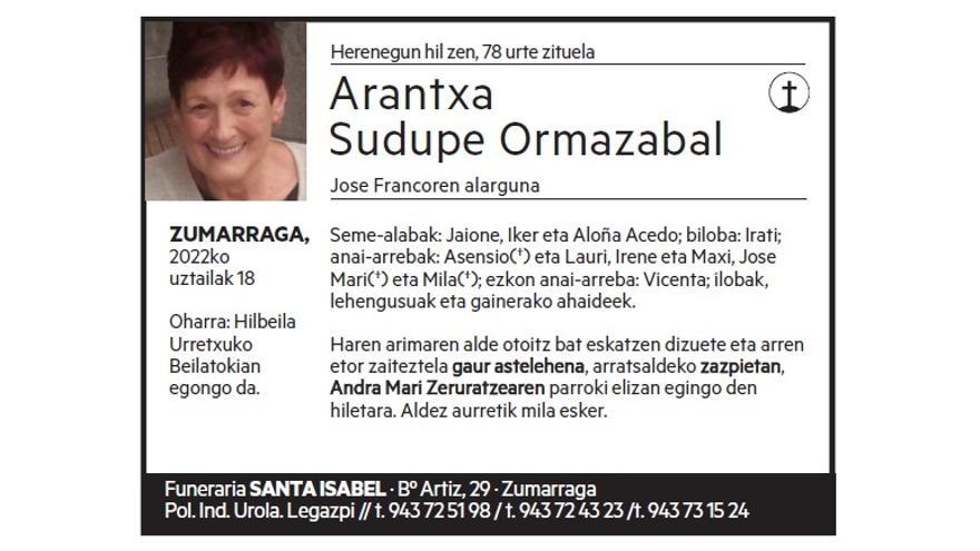 Arantxa Sudupe Ormazabal