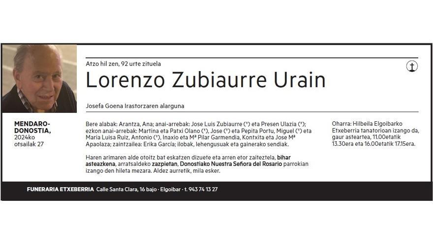 LORENZO ZUBIAURRE URAIN