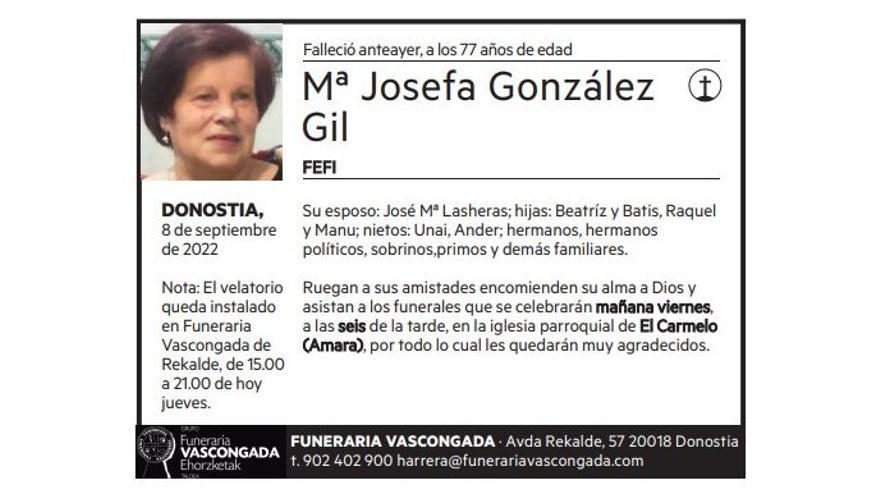 Mª JOSEFA GONZALEZ GIL
