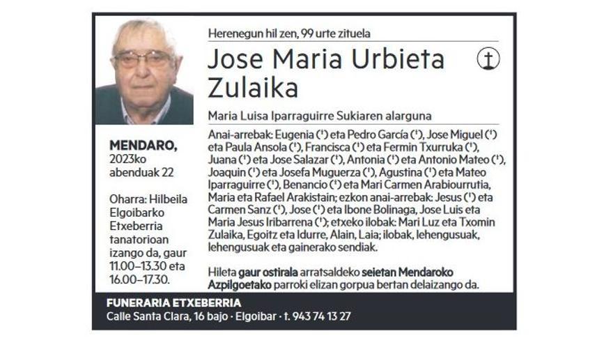 JOSE MARIA URBIETA ZULAIKA