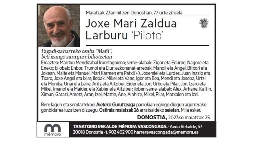 JOXE MARI ZALDU LARBURU