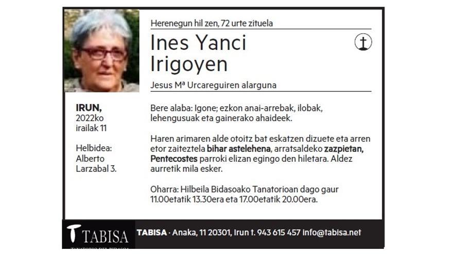 INES YANCI IRIGOYEN