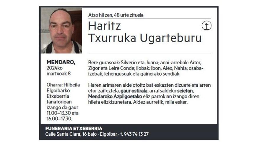 HARITZ TXURRUKA UGARTEBURU