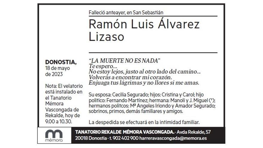 RAMON LUIS ALVAREZ LIZASO