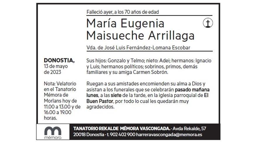 MARIA EUGENIA MAISUECHE ARRILLAGA