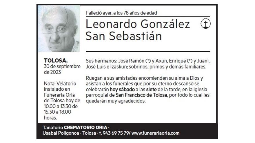 LEONARDO GONZALEZ SAN SEBASTIAN