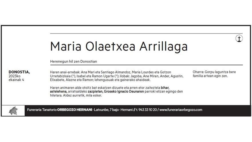 Maria Olaetxea Arrillaga