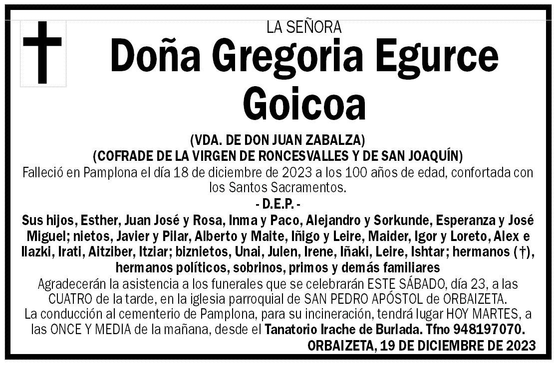 Gregoria Egurce Goicoa