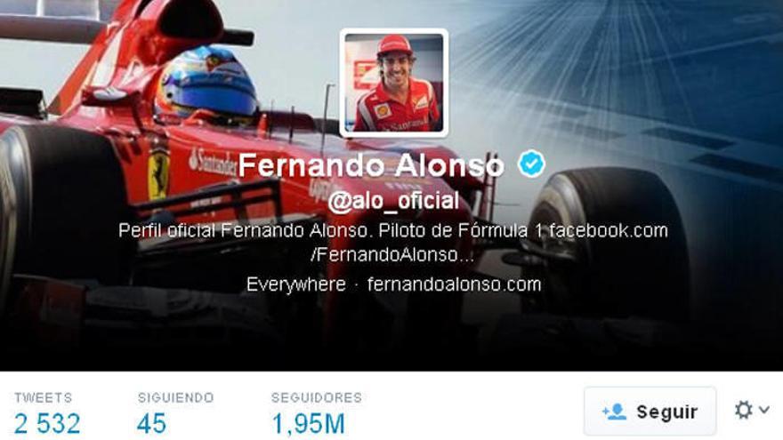 Fernando Alonso, podio de honor en Twitter la pasada temporada