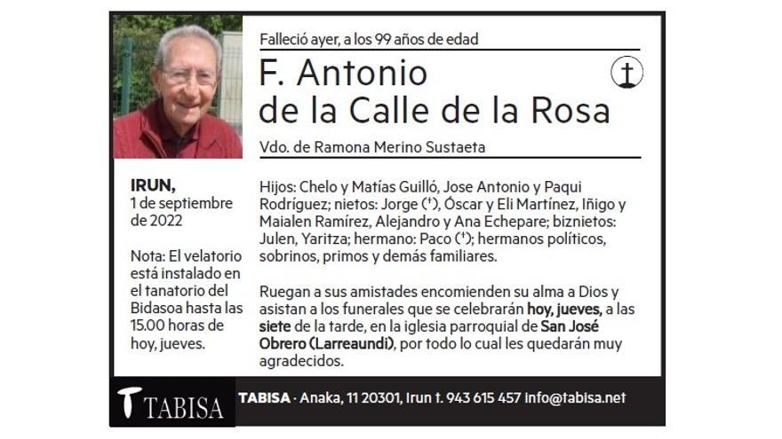 F. Antonio de la Calle de la Rosa