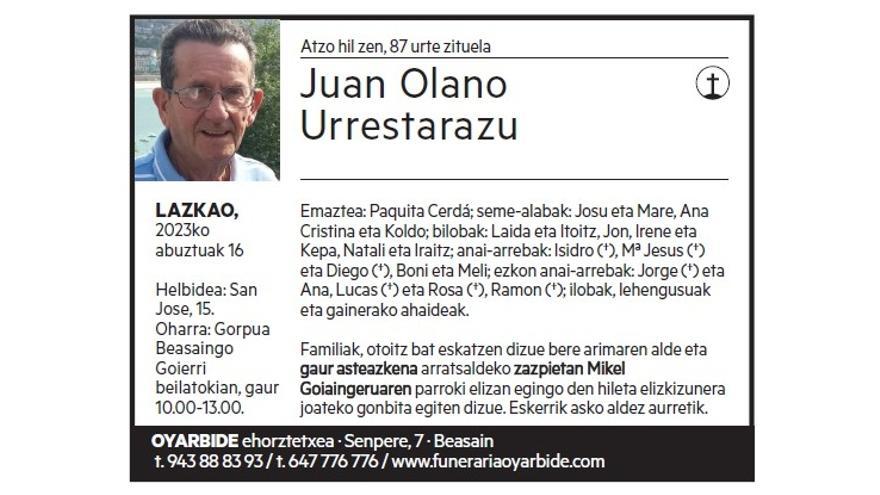 JUAN OLANO URRESTARAZU