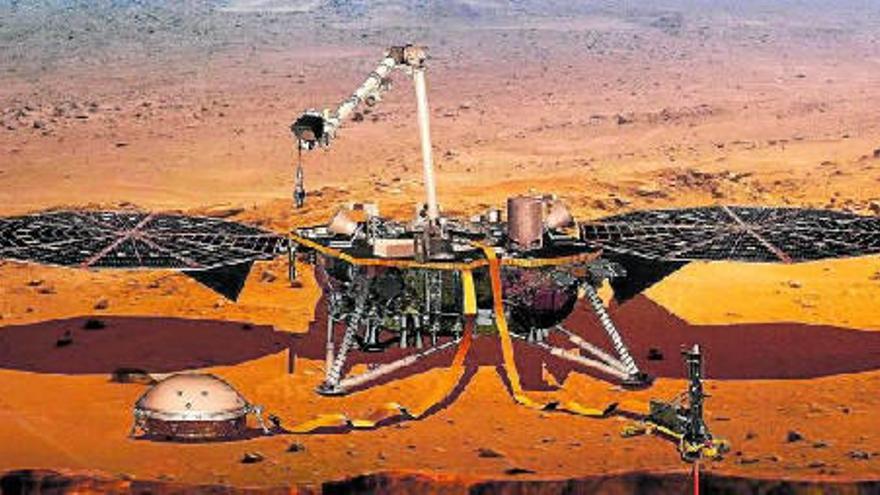 La nave ‘InSight’ resplandece sobre Marte en su primer selfi
