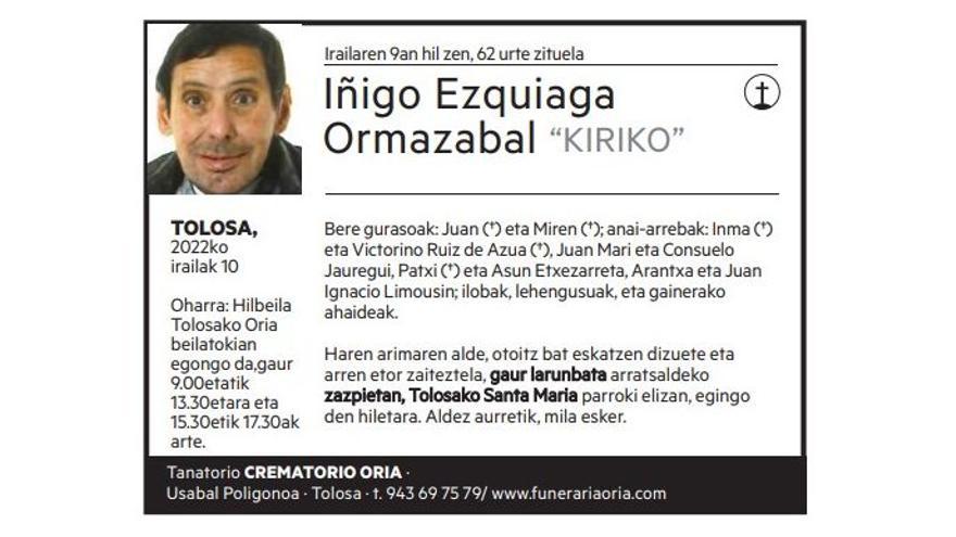IÑIGO EZQUIAGA ORMAZABAL