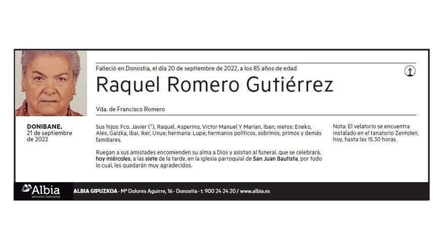 RAQUEL ROMERO GUTIERREZ