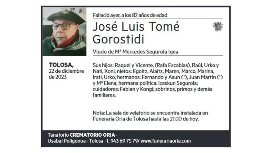 JOSE LUIS TOME GOROSTIDI