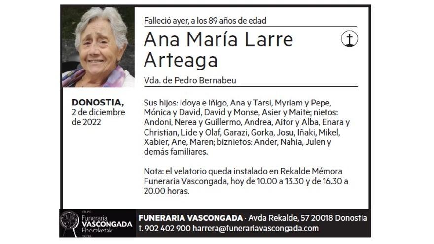 ANA MARIA LARRE ARTEAGA