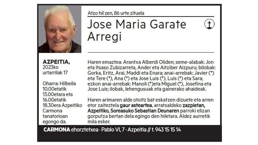 JOSE MARIA GARATE ARREGI