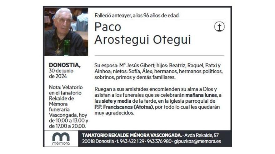 PACO AROSTEGUI OTEGUI