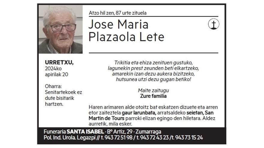 Jose Maria Plazaola Lete