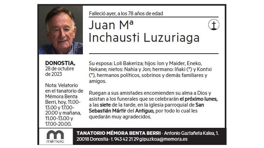 Juan Mª Inchausti Luzuriaga