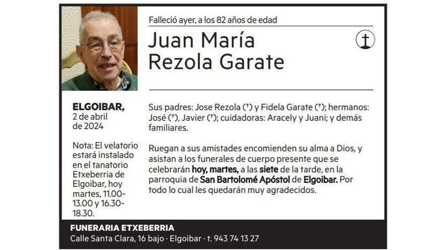 Juan María Rezola Garate
