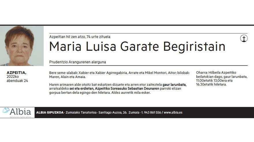 Maria Luisa Garate Begiristain