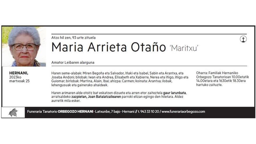 MARIA ARRIETA OTAÑO