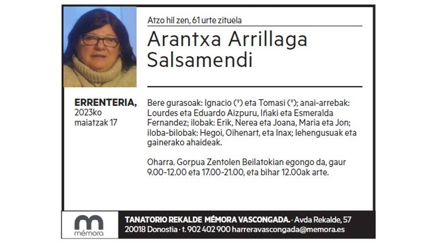 ARANTXA ARRILLAGA SALSAMENDI