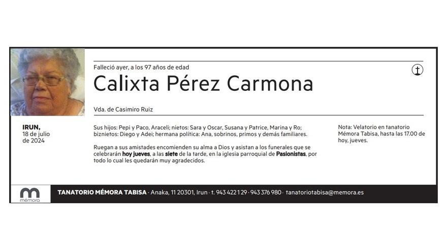 CALIXTA PEREZ CARMONA