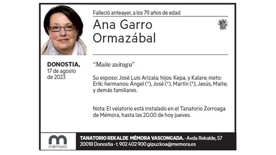 ANA GARRO ORMAZABAL