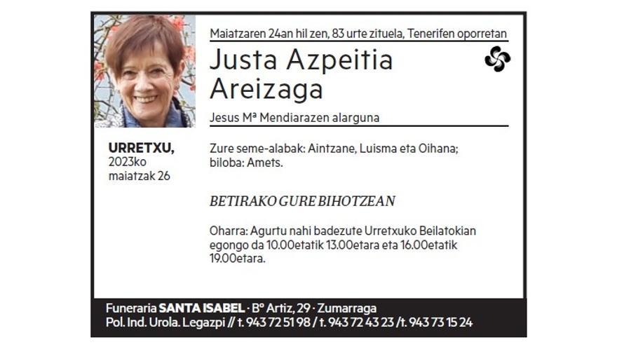 JUSTA AZPEITIA AREIZAGA
