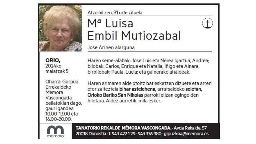 Mª Luisa Embil Mutiozabal