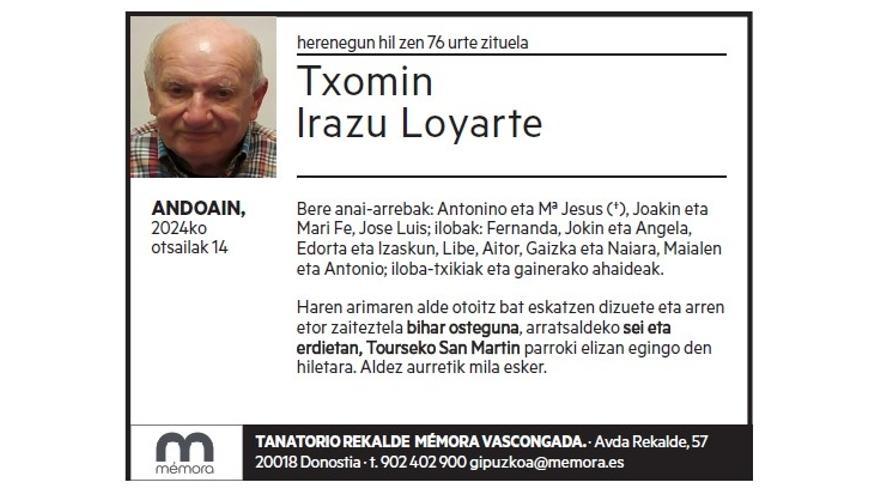 TXOMIN IRAZU LOYARTE