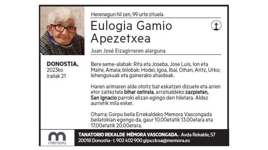 EULOGIA GAMIO APEZETXEA